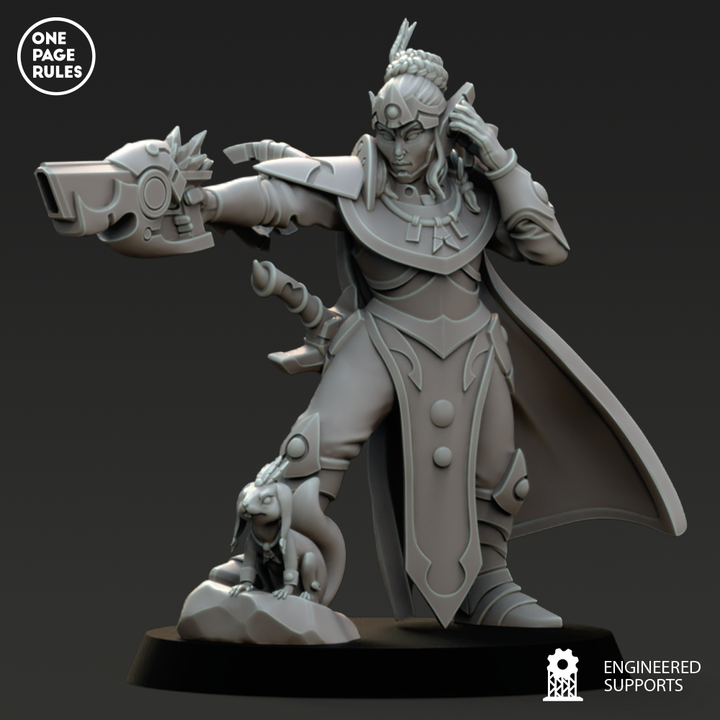 3D Printable HEF Voidsun Hero - Commander Trasara by One Page Rules