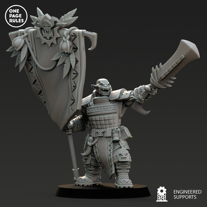 3D Printable Orc Leader (Battle Chief) - Orc Marauders by One Page Rules