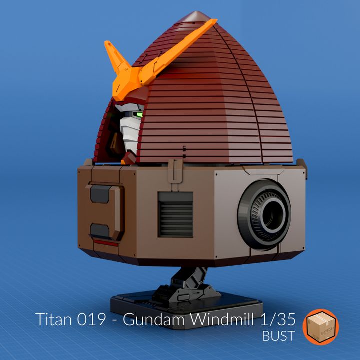 3D Printable Titan 019 - 1/35 Aka Gundam Windmill Bust by Norman Caguiat