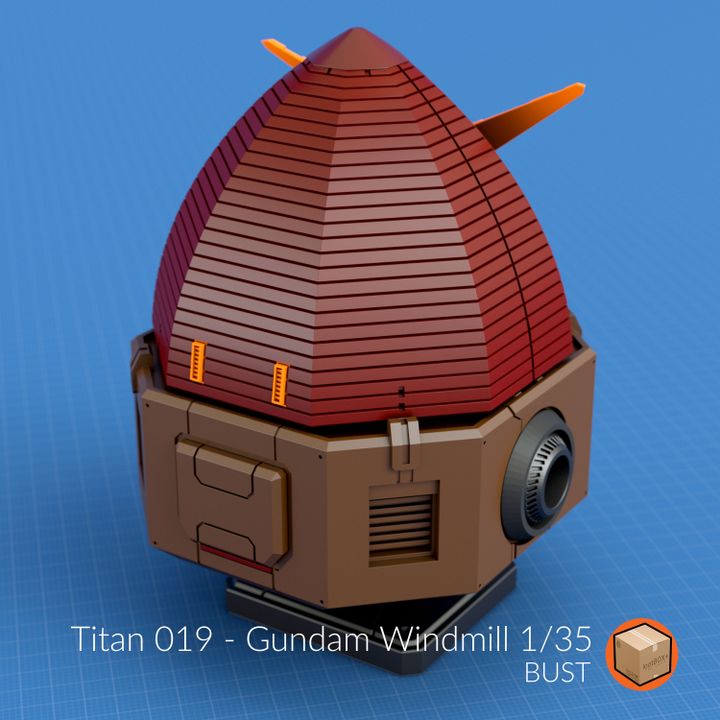 3D Printable Titan 019 - 1/35 Aka Gundam Windmill Bust by Norman Caguiat