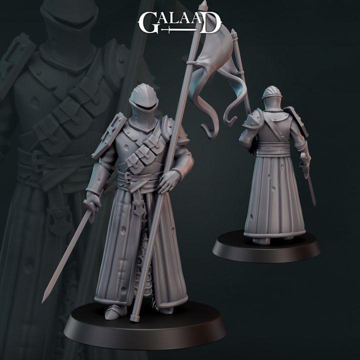 3D Printable Knight banner by Galaad Miniatures