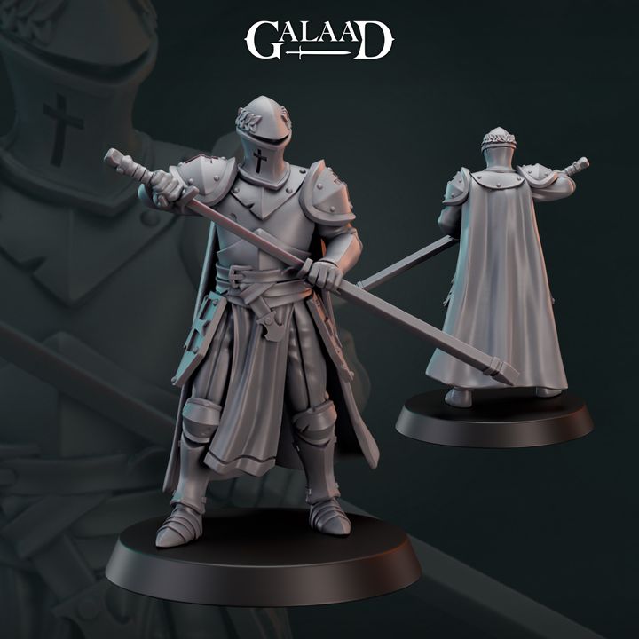 3D Printable knight drawing sword by Galaad Miniatures