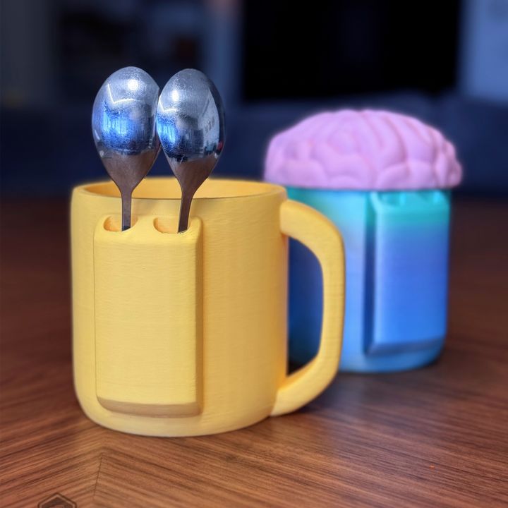 3D Printable Brain Freeze - Ice Cream Pint Holder by 3DGeex