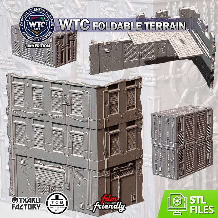 3D Printable WTC FOLDABLE TERRAIN SOVIETIC by The Custom Bit