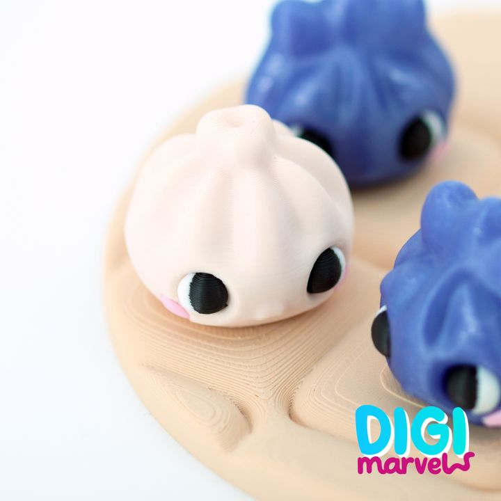 3D Printable Dim Sum Tic Tac Toe + Keychain + Bamboo Steamer Storage ...