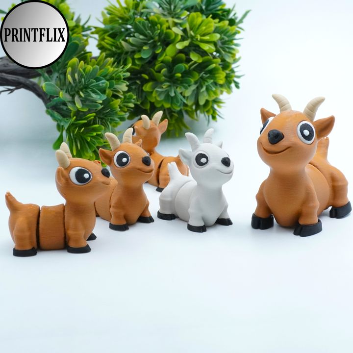 3D Printable CUTE FLEXI TINY GOAT by Printflix