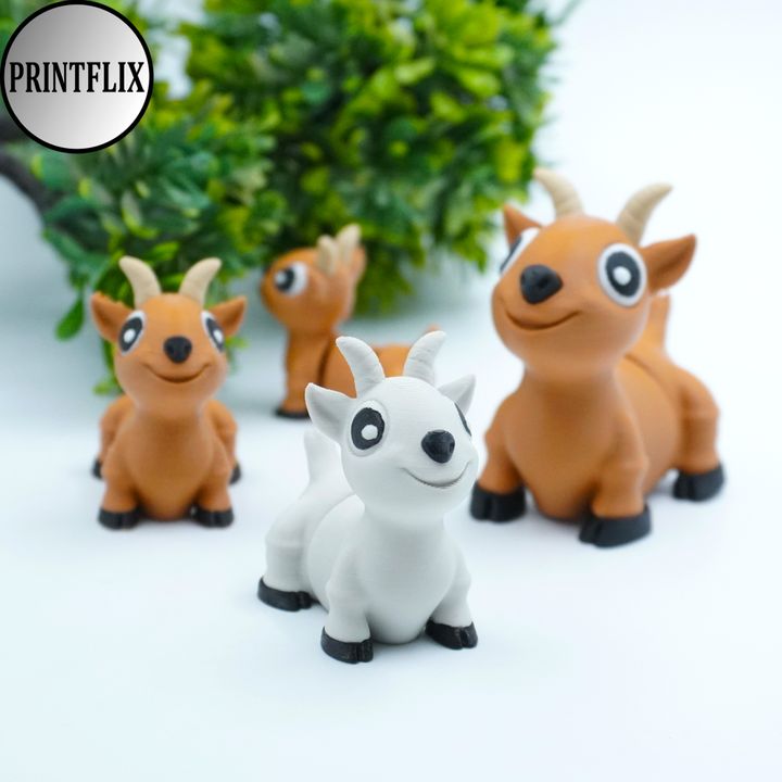 3D Printable CUTE FLEXI TINY GOAT by Printflix