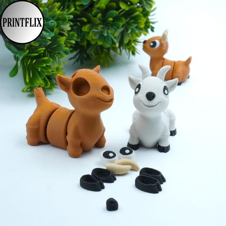 3D Printable CUTE FLEXI TINY GOAT by Printflix