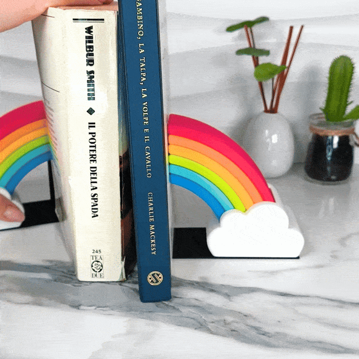 3D Printable 🌈 Rainbow Bookends – No MultiColor or Glue Needed! by ...