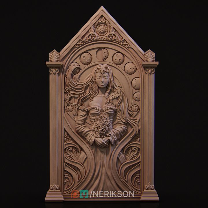 3D Printable Bas Relief : Sleeping Princess by Nerikson