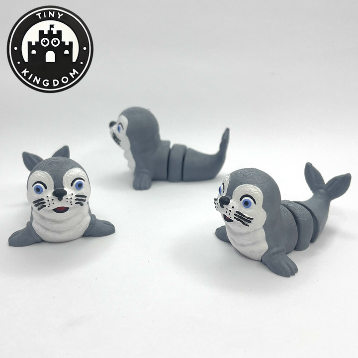 3D Printable Flexi Tiny Seal, Articulated fidget figure, keychain ...
