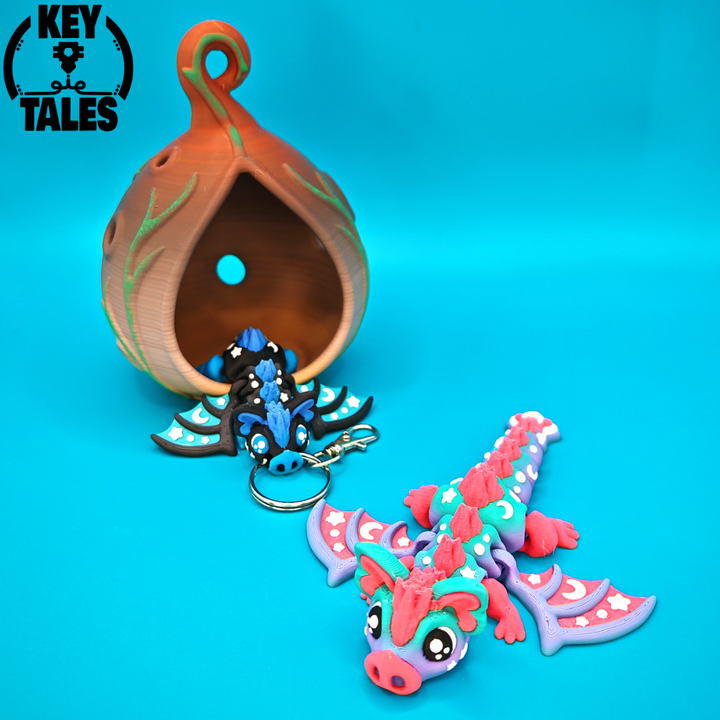 3D Printable The Dragon June & Nest (keychain, mini, standard) flexi by ...