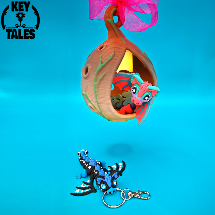 3D Printable The Dragon June & Nest (keychain, mini, standard) flexi by ...