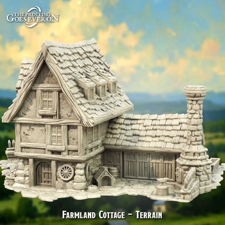 3D Printable Farmland Cottage - High Detail Terrain - Supportless FDM ...
