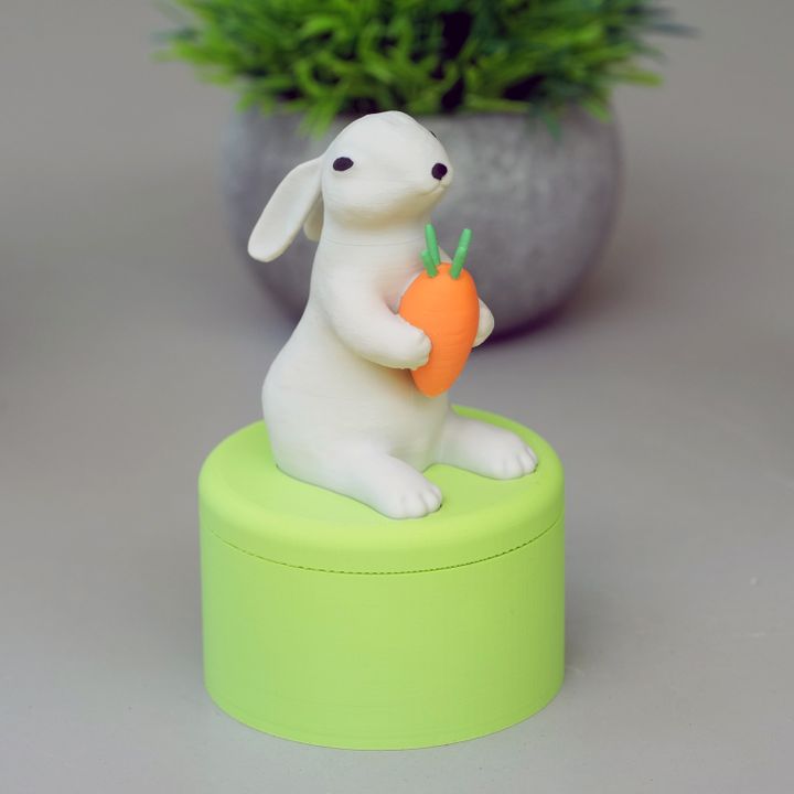 3D Printable Rabbit jewelry box by Philippe Barreaud