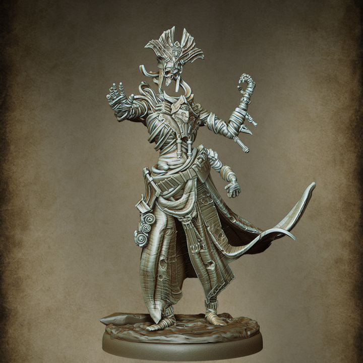 3D Printable Echoes from the Tomb: Mummy Army - Mummy Mage by Monolith Arts