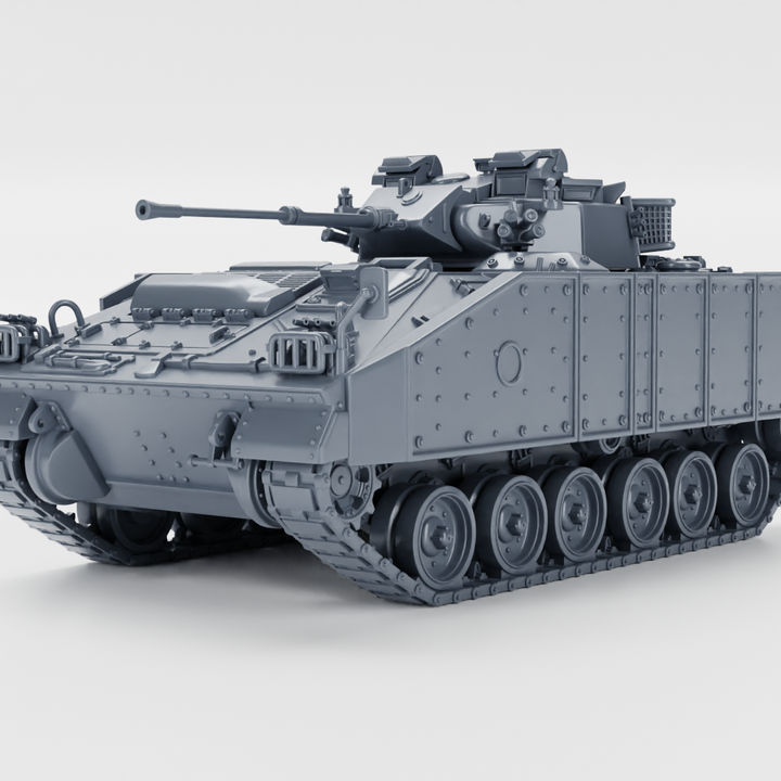 3D Printable Warrior FV-510 IFV (UK, Cold war) (1:56 and 1:100 scale ...