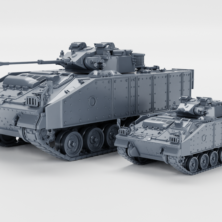 3D Printable Warrior FV-510 IFV (UK, Cold war) (1:56 and 1:100 scale ...