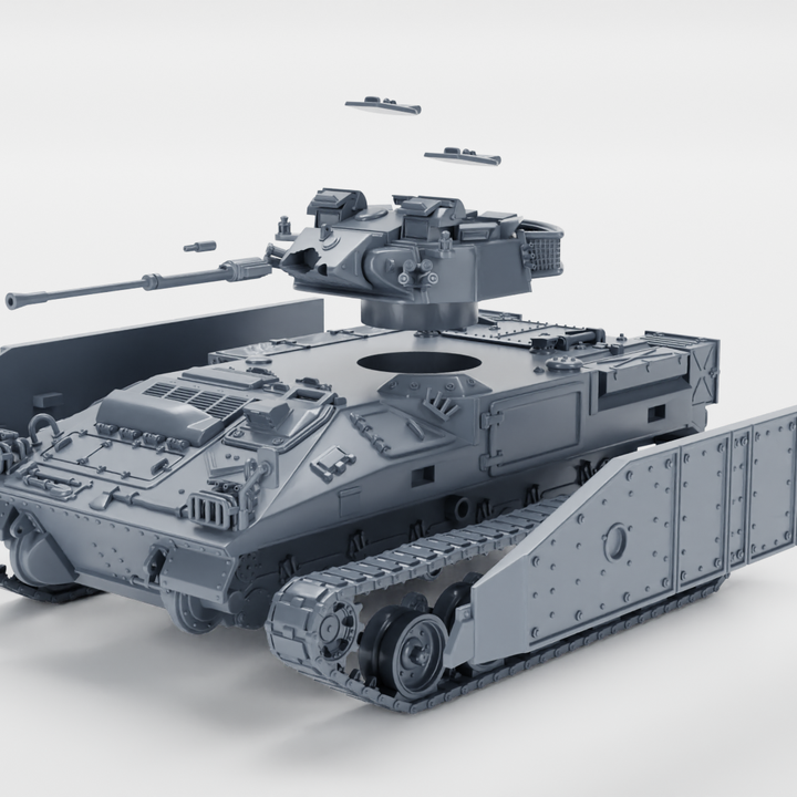 3D Printable Warrior FV-510 IFV (UK, Cold war) (1:56 and 1:100 scale ...