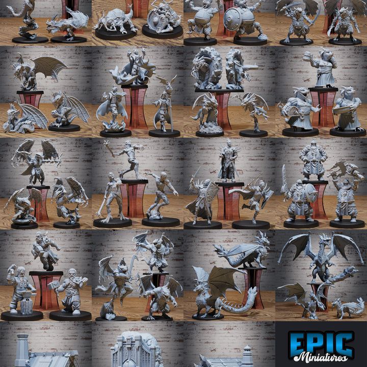 3D Printable Dragon Hunt Set / Dwarf Mine Collection / Drake Attack ...