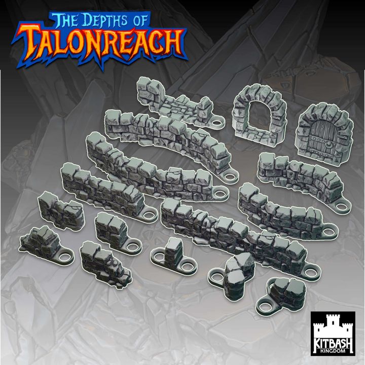 3D Printable The Depths of Talonreach - Free Dungeon Walls by kitbash ...