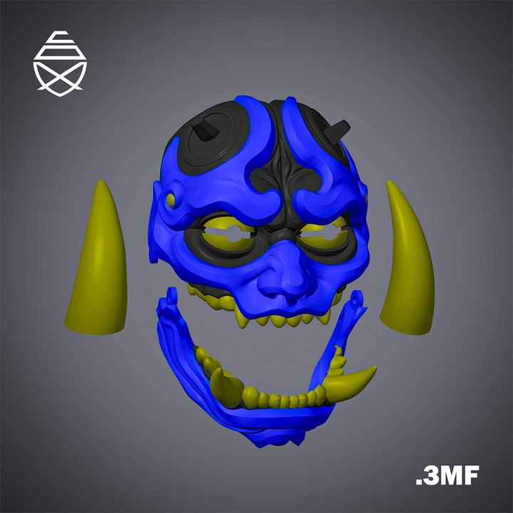3D Printable Oni Chibi Mask by PipeCox