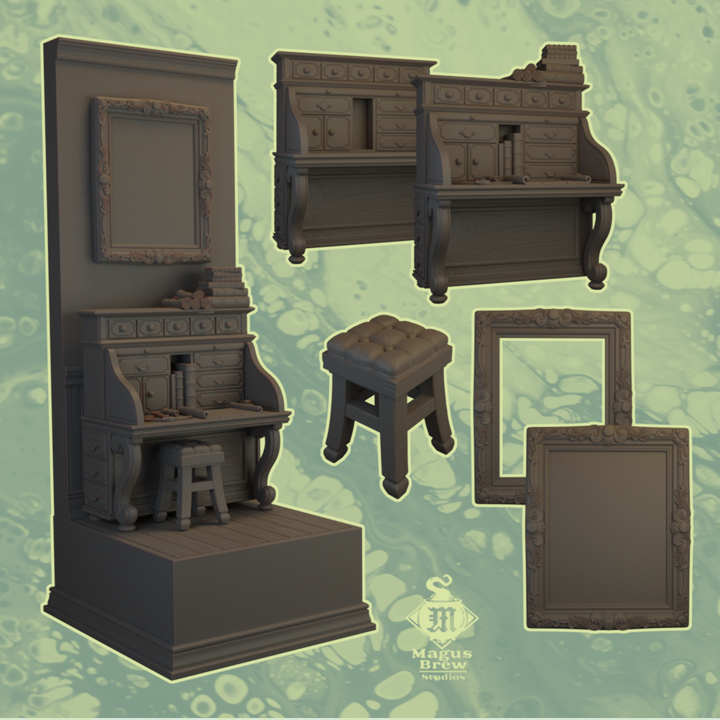 3D Printable Scholars Study-Display Base Pack-32mm&72mm Scale by Magus ...