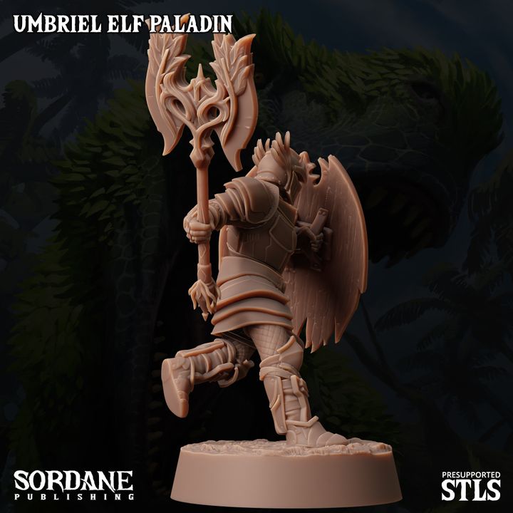 3D Printable Umbriel Elf Paladin by Sordane Publishing