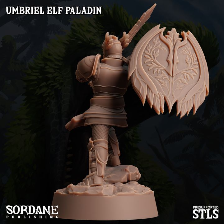 3D Printable Umbriel Elf Paladin by Sordane Publishing