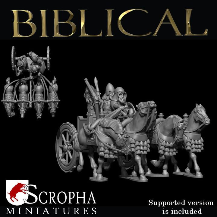3D Printable hebrew heavy chariot by Scropha Miniatures