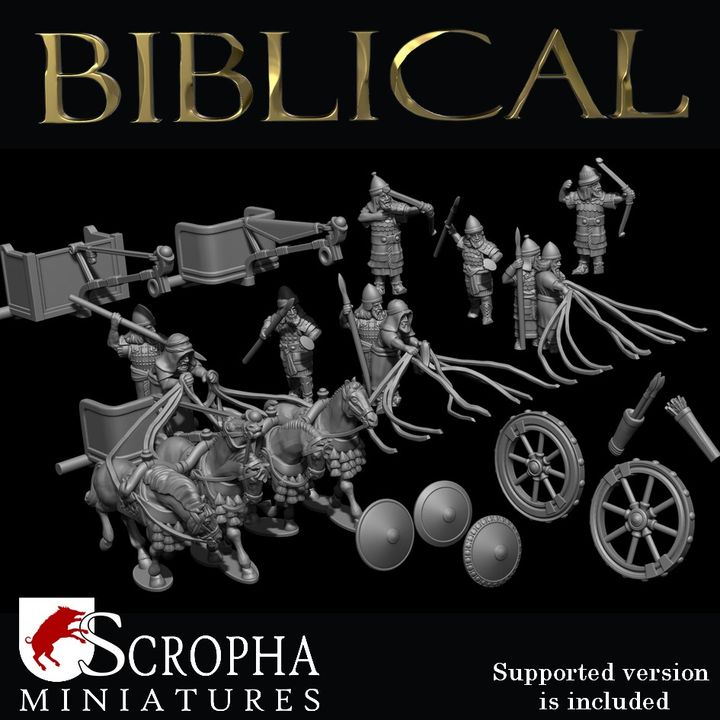 3D Printable hebrew heavy chariot by Scropha Miniatures