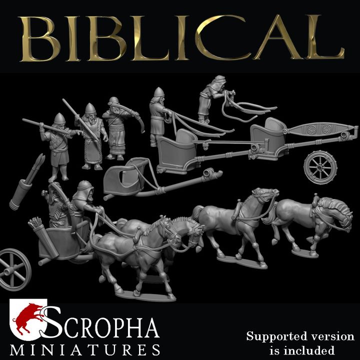 3D Printable hebrew light chariot by Scropha Miniatures