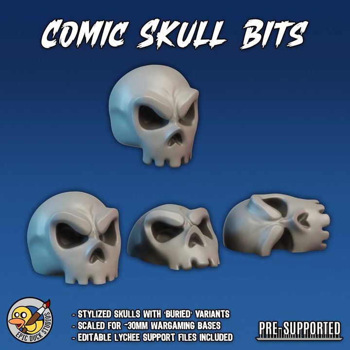 3D Printable Comic Skulls - Expressive Bits for Basing by Mike "Epic ...