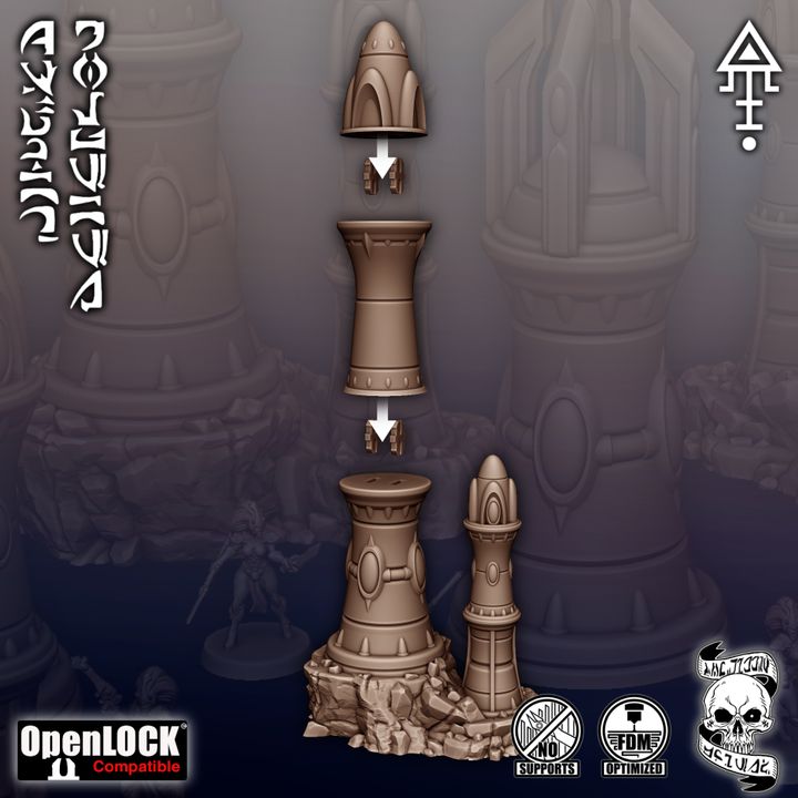 3D Printable Umbral Covenant - Tower set by Forbidden Prints