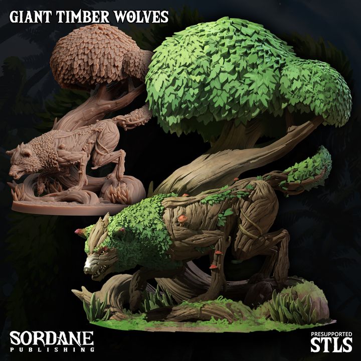 3D Printable Giant Timber Wolves by Sordane Publishing