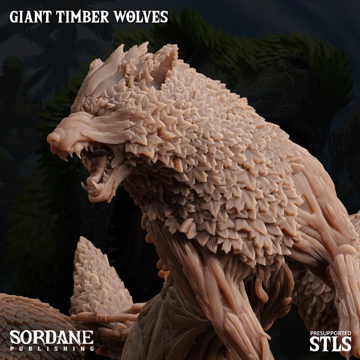 3D Printable Giant Timber Wolves by Sordane Publishing