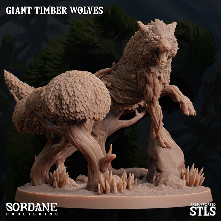 3D Printable Giant Timber Wolves by Sordane Publishing