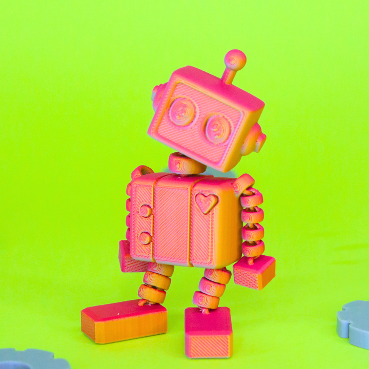 3D Printable Robot Flexi Fidget by Quail Studio