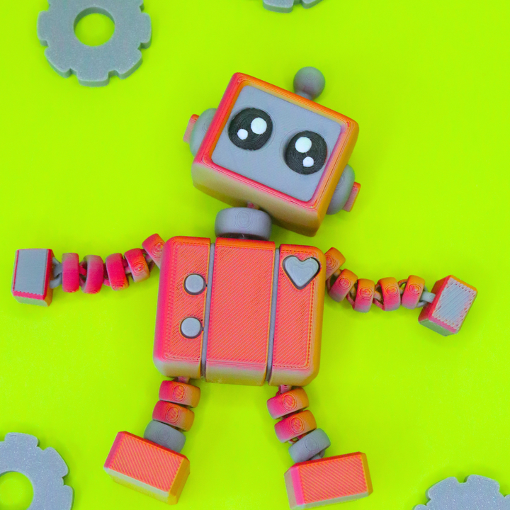 3D Printable Robot Flexi Fidget by Quail Studio