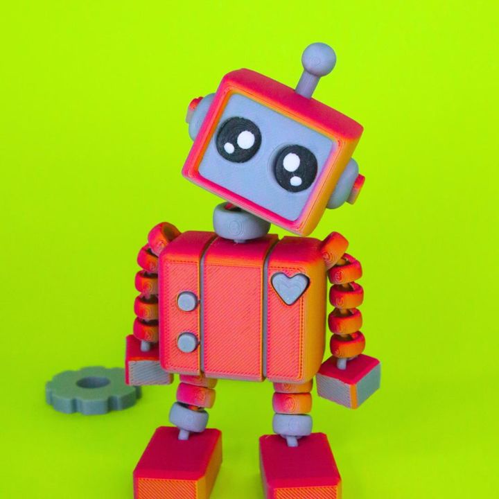 3D Printable Robot Flexi Fidget by Quail Studio