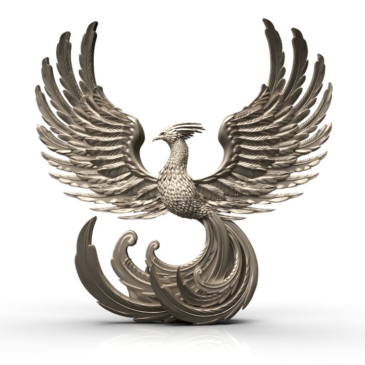 3D Printable phoenix sculpture by Dmitrii Tishchenkov