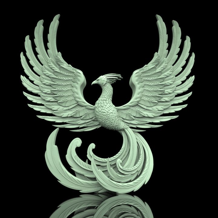 3D Printable phoenix sculpture by Dmitrii Tishchenkov