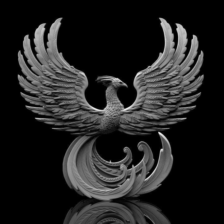 3D Printable phoenix sculpture by Dmitrii Tishchenkov