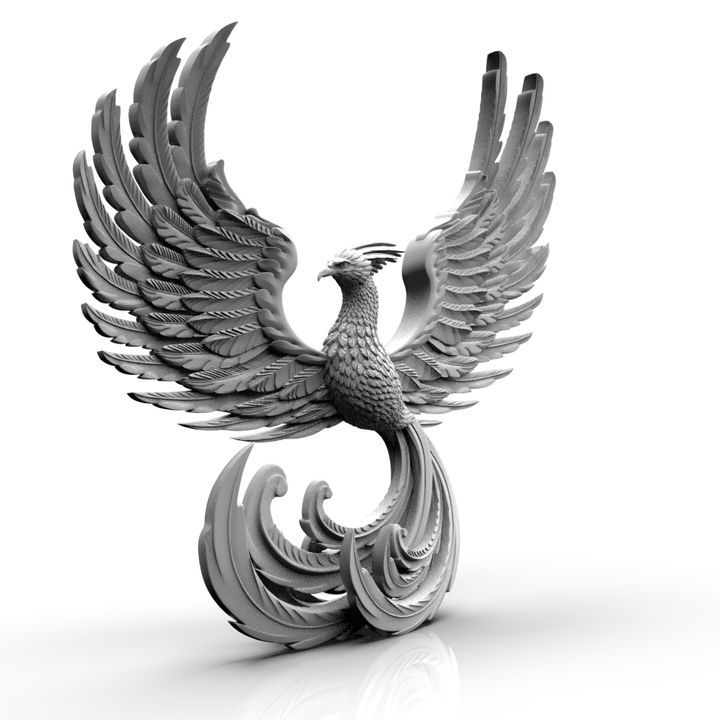 3D Printable phoenix sculpture by Dmitrii Tishchenkov