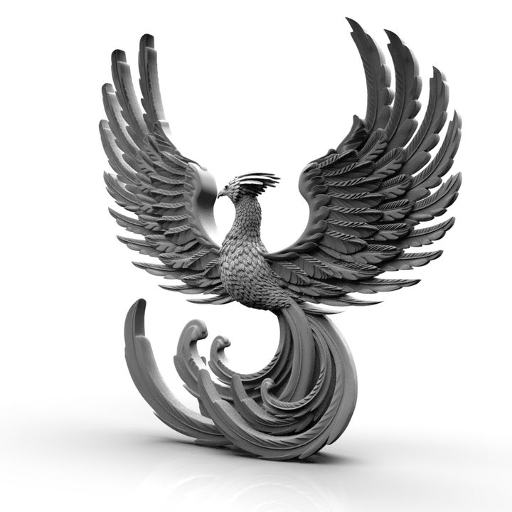 3D Printable phoenix sculpture by Dmitrii Tishchenkov