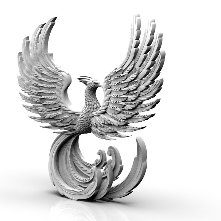 3D Printable phoenix sculpture by Dmitrii Tishchenkov