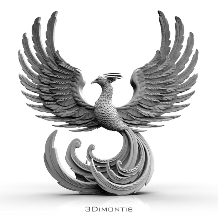 3D Printable phoenix sculpture by Dmitrii Tishchenkov