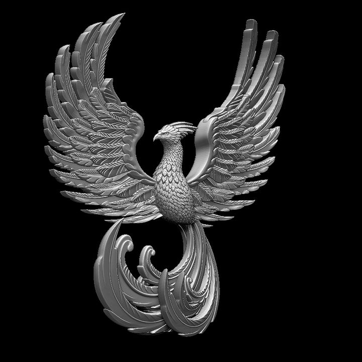 3D Printable phoenix sculpture by Dmitrii Tishchenkov