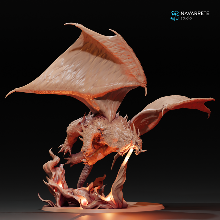 3D Printable Cave Dragon (Pose #2) by Navarrete Studio