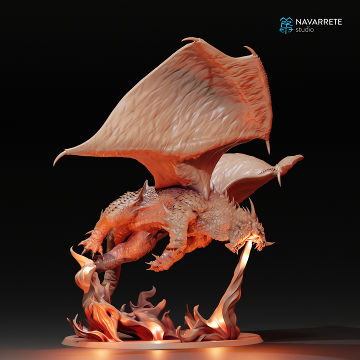 3D Printable Cave Dragon (Pose #2) by Navarrete Studio